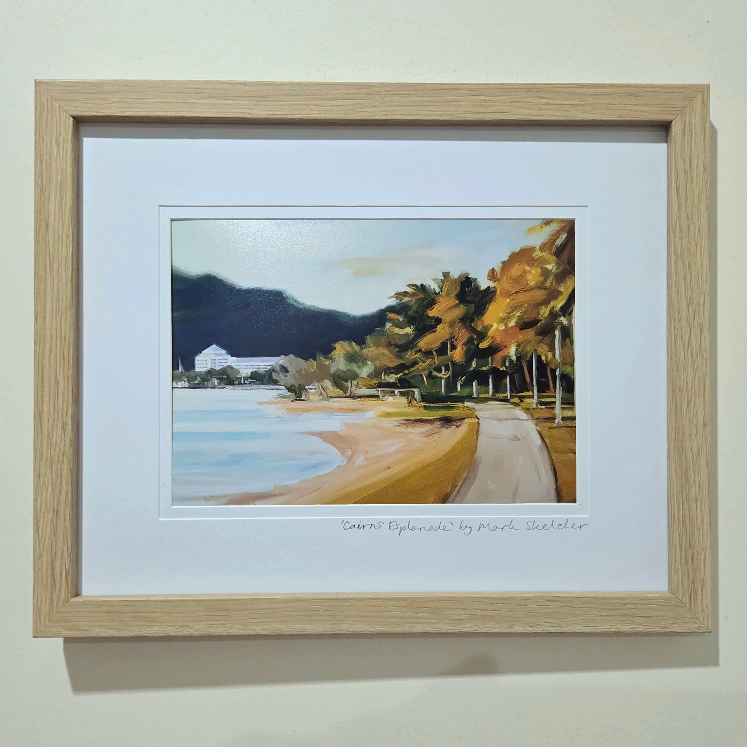 Mark Skelcher Artist - "Cairns Esplanade - Yellow"- Framed Artist Prin ...