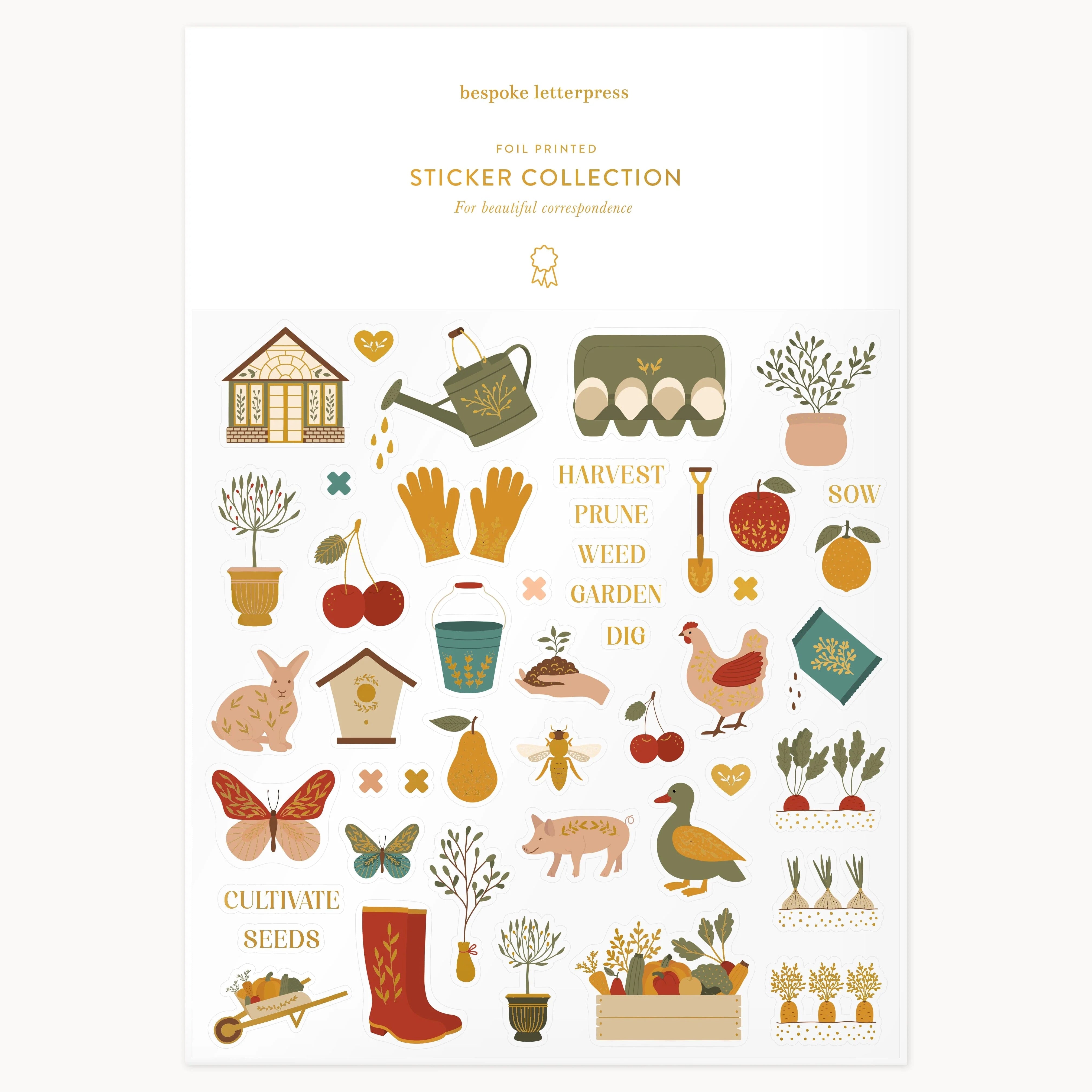 BESPOKE LETTERPRESS - Gardening Sticker Sheet – Makin' Whoopee Gift Shop
